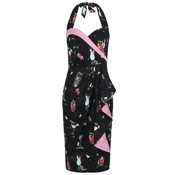 Collectif | Dresses | Collectif Womenswear Lorna Cocktail Menu Pencil ...